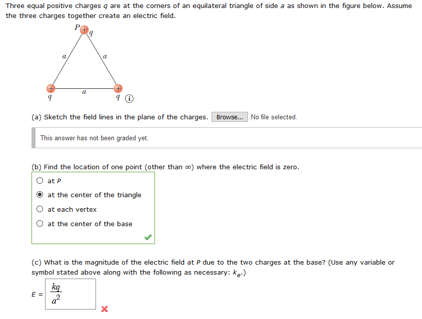 Solved Three equal positive charges q are at the corners of | Chegg.com