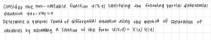 Solved consider the two-variable function u(x,y) satisfuing | Chegg.com