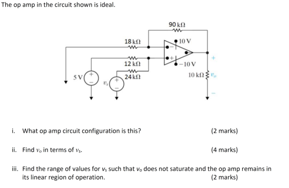 Solved The op amp in the circuit shown is ideal. 90 kΩ 18k12 | Chegg.com