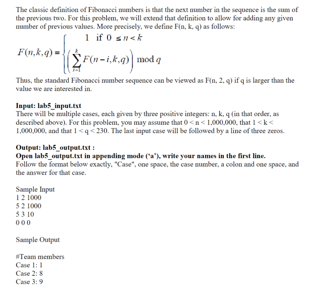 The classic definition of Fibonacci numbers is that | Chegg.com