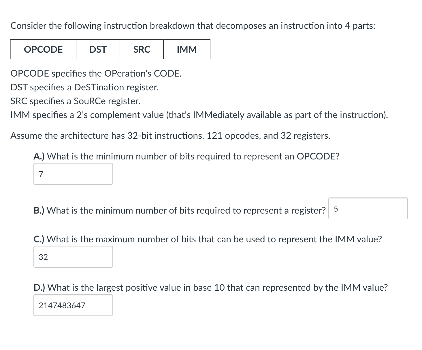 Solved Consider the following instruction breakdown that | Chegg.com