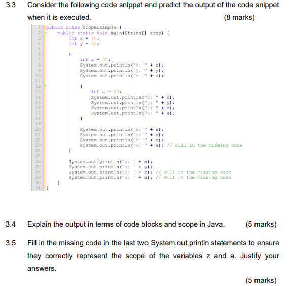 Solved when it is executed. (8 marks) IFublic class | Chegg.com