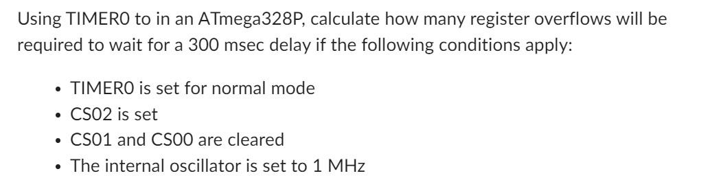 Solved Using Timero To In An Atmega328p Calculate How Many 
