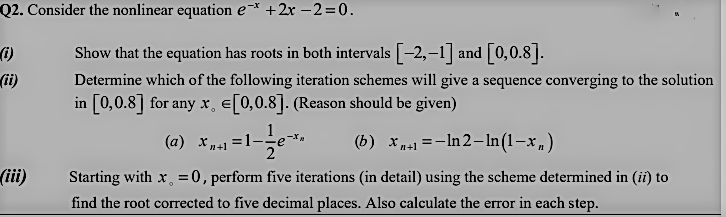 Solved Consider the nonlinear equation (i) Show that the | Chegg.com