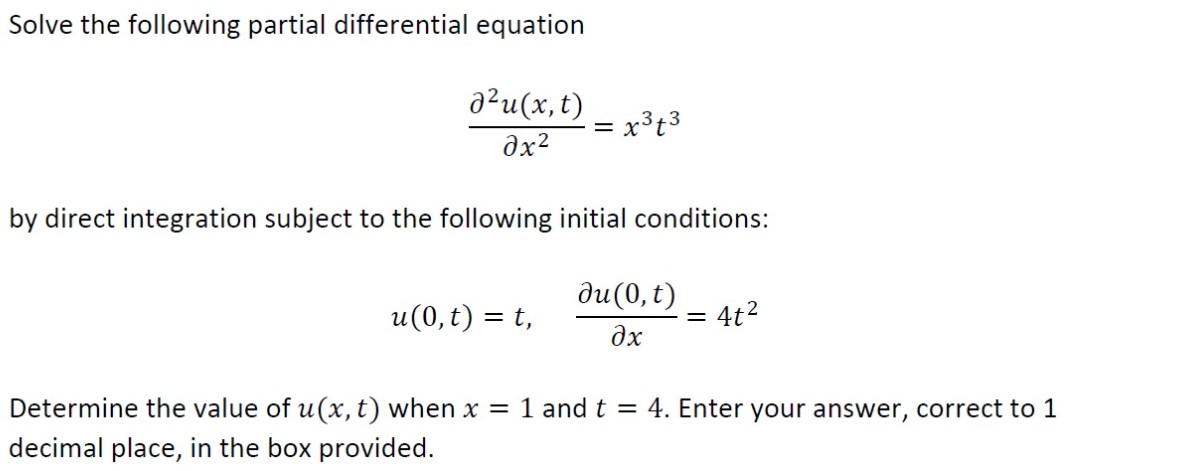 Solved Solve the following partial differential equation | Chegg.com
