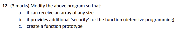 Solved Declaring Function Double Arr Fun Int A[]