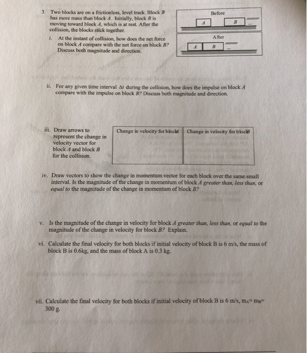 Solved 3. Two blocks are on a frictionless, level track. | Chegg.com