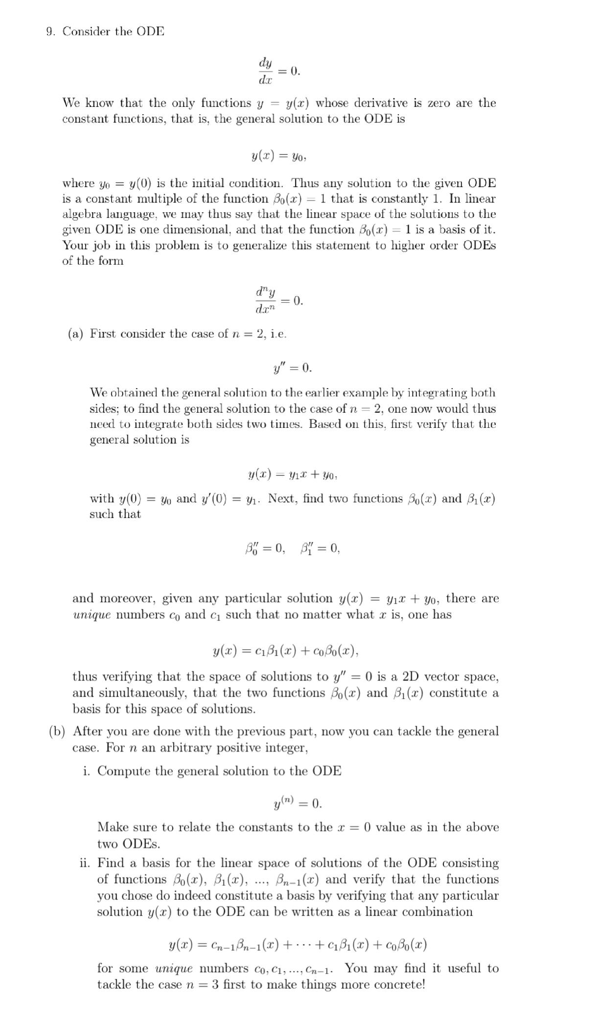 Solved Consider the ODEdydx=0.We know that the only | Chegg.com