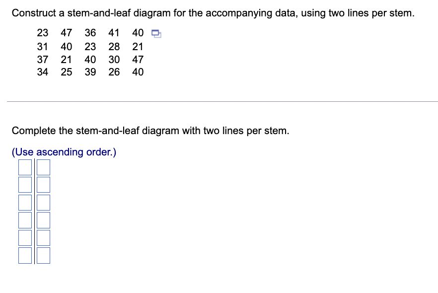 Solved Construct A Stem and leaf Diagram For The Chegg