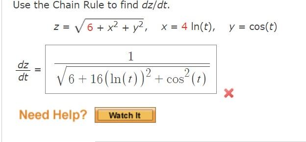 Solved Use the Chain Rule to find dz/dt. | Chegg.com