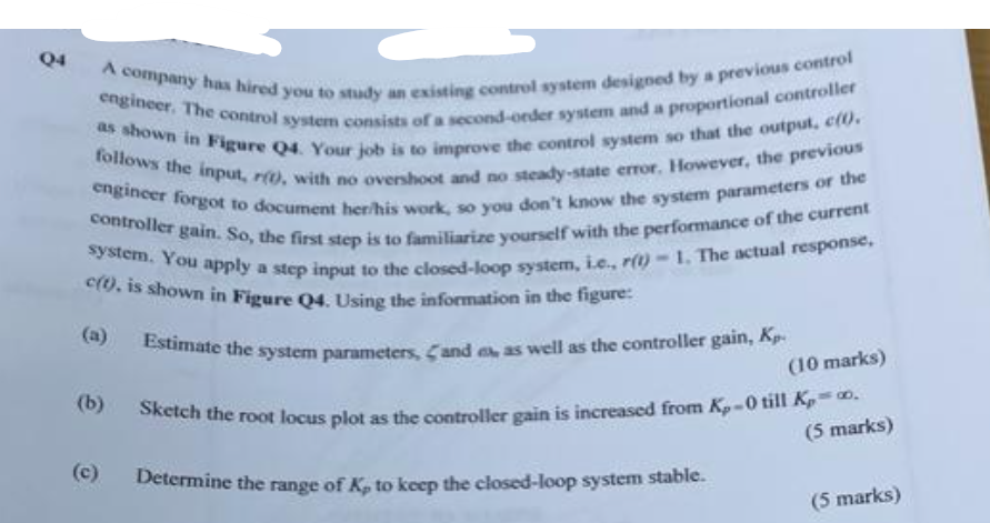 Solved engineer. The control system consists of a | Chegg.com