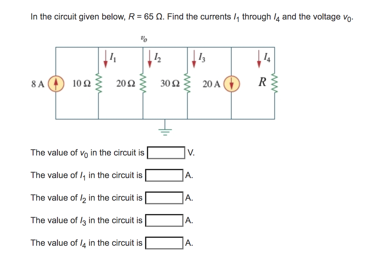 Solved In the circuit given below, R = 65 12. Find the | Chegg.com