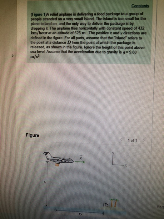 Solved Constants (Figure 1)A relief airplane is delivering a | Chegg.com