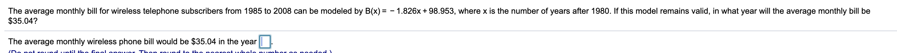 Solved The average monthly bill for wireless telephone | Chegg.com