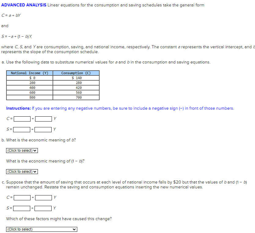 Solved ADVANCED ANALYSIS Linear equations for the | Chegg.com