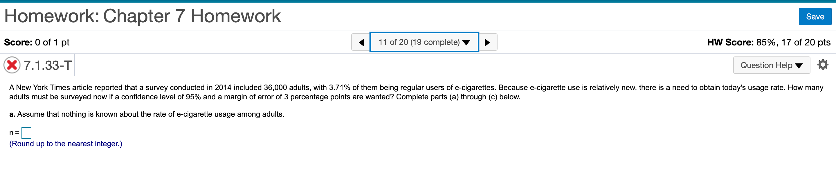 Solved Homework: Chapter 7 Homework Save Score: 0 of 1 pt 18 | Chegg.com