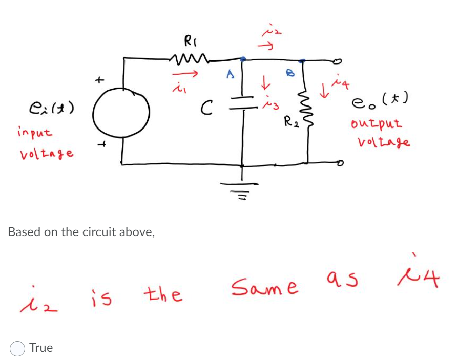 Solved iz RI A in V- С C 13 eo(t) R2 eilt) input voltage | Chegg.com