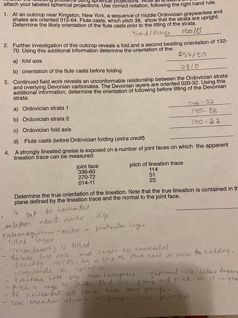 attach your labeled spherical projections. Use | Chegg.com
