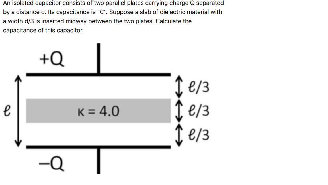 Solved An isolated capacitor consists of two parallel plates | Chegg.com