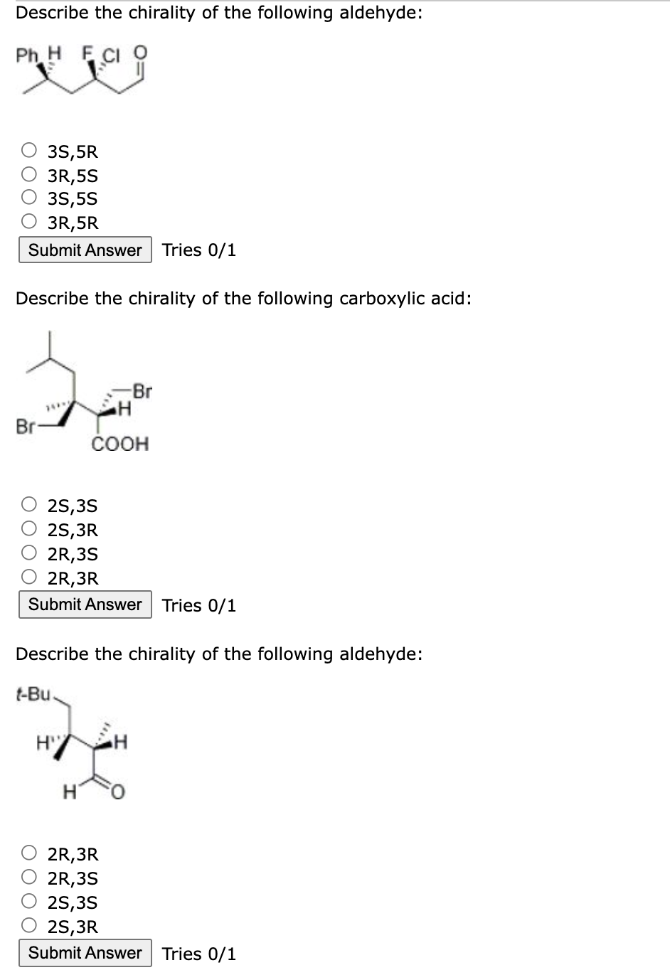 Solved Describe the chirality of the following aldehyde: Ph | Chegg.com