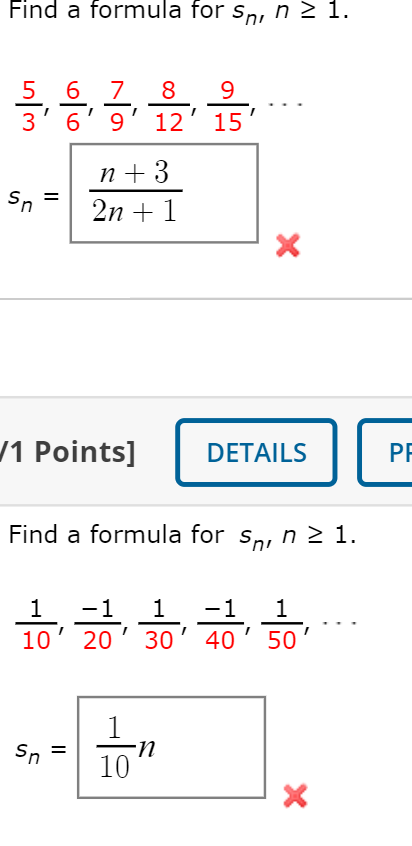 Solved Find a formula for Sn, n = 1. 7 15 31 4 4. 4 41.. | Chegg.com