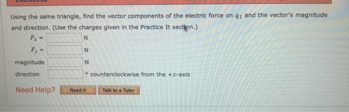 Solved Using the same triangle, find the vector components | Chegg.com