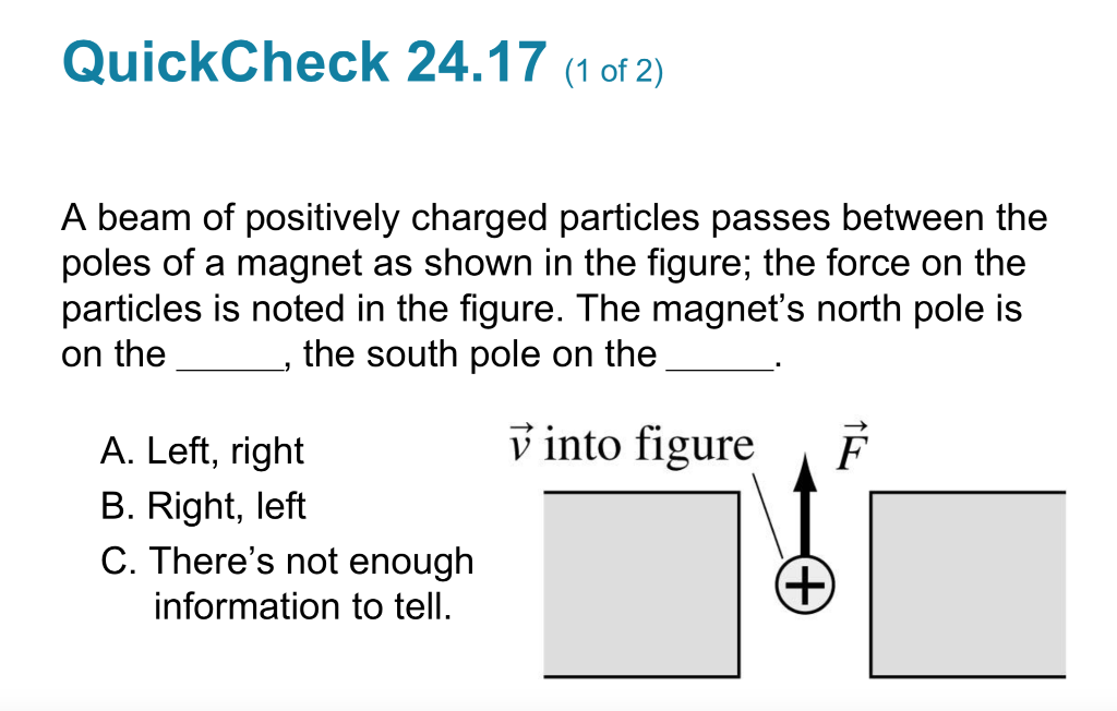 Solved QuickCheck 24.17: A beam of positively charged | Chegg.com