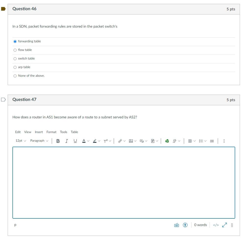 Solved In a SDN, packet forwarding rules are stored in the | Chegg.com