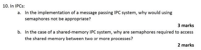 Solved 10. In IPCs: a. In the implementation of a message | Chegg.com
