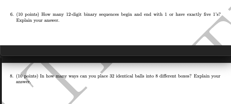 Solved 6. (10 points) How many 12-digit binary sequences | Chegg.com