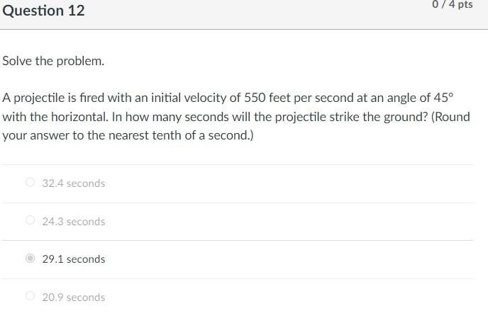 Solved A projectile is fired with an initial velocity of 550 | Chegg.com