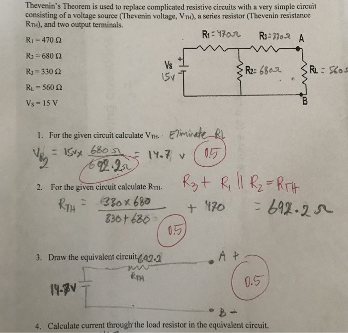 Solved Thevenin's Theorem is used to replace complicated | Chegg.com