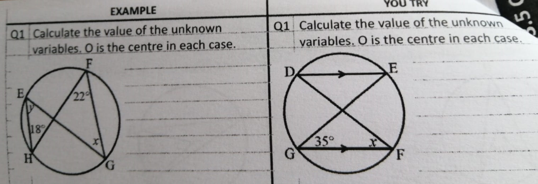 Solved TRY EXAMPLE Q1 Calculate the value of the unknown | Chegg.com