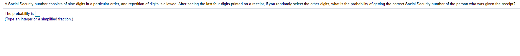 Solved A Social Security number consists of nine digits in a | Chegg.com