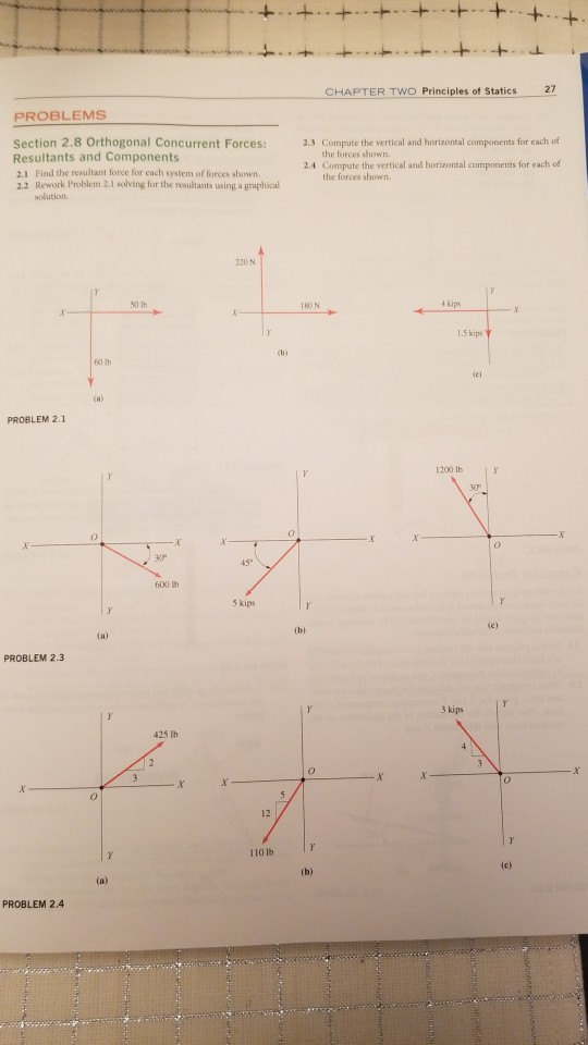 Solved CHAPTER TWO Principles of Statics 27 PROBLEMS Section | Chegg.com