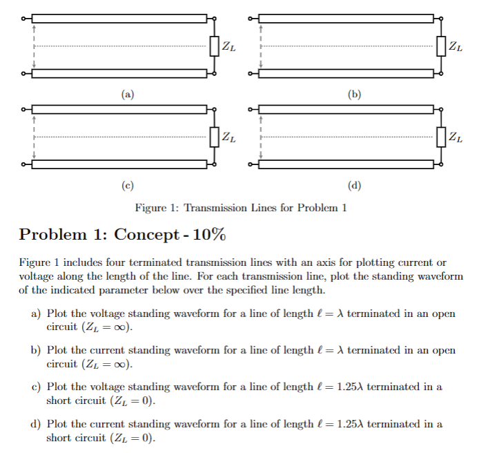 Figure 1: Transmission Lines for Problem 1 Problem 1: | Chegg.com