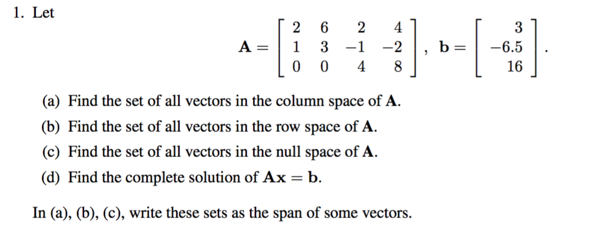 Solved 2. Construct a matrix A whose column space contains | Chegg.com