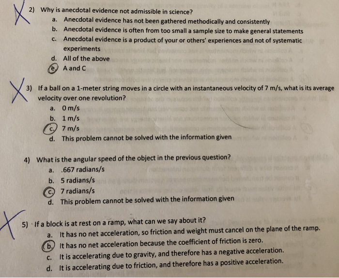 Solved 2) Why is anecdotal evidence not admissible in | Chegg.com