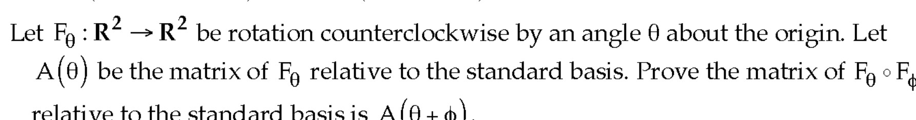 Solved Let Fθ : R²→ R² be rotation counterclockwise by an | Chegg.com
