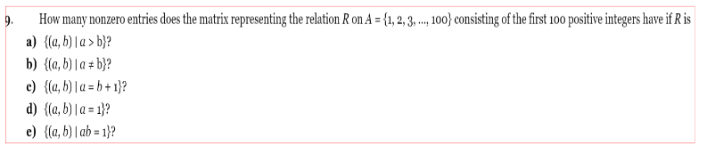 Solved 9. How many nonzero entries does the matrix | Chegg.com