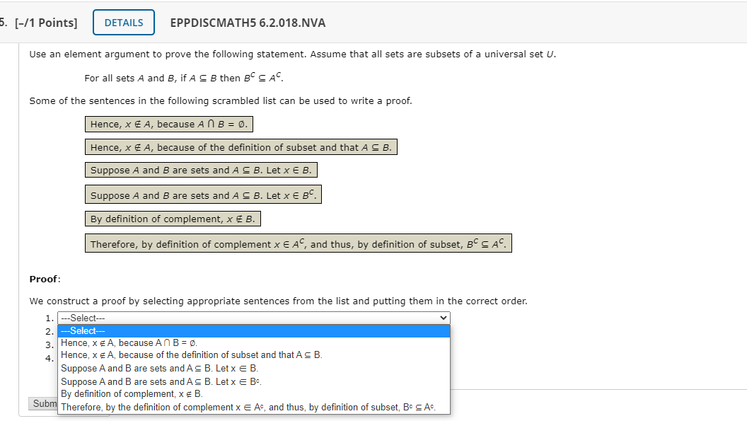 Solved 5. [-/1 Points] DETAILS EPPDISCMATH5 6.2.018.NVA Use | Chegg.com