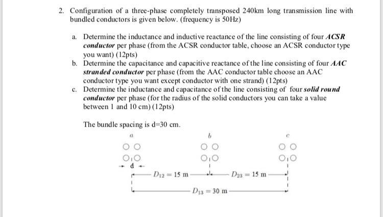 Solved Configuration of a three-phase completely transposed | Chegg.com