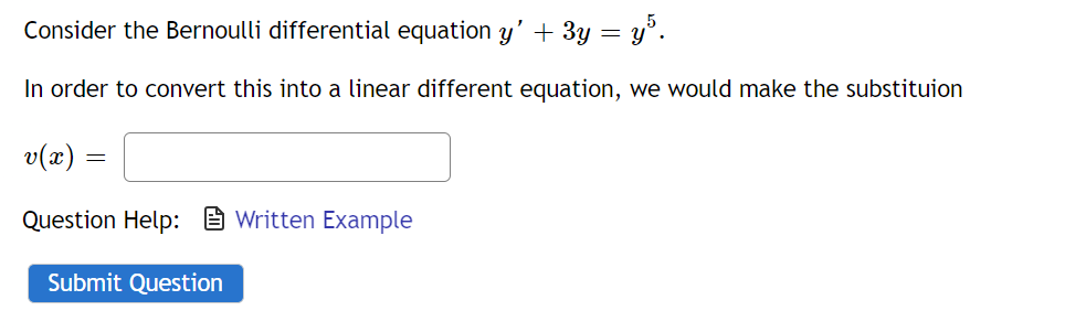 Solved Consider the Bernoulli differential equation | Chegg.com