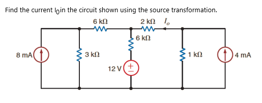 Solved Find the current I0 in ﻿the circuit shown using the | Chegg.com