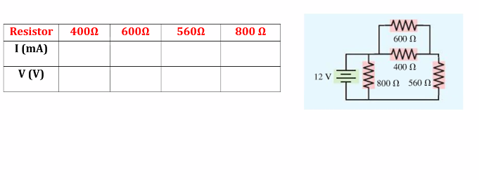 Solved Question: For the multiple resistor series parallel | Chegg.com