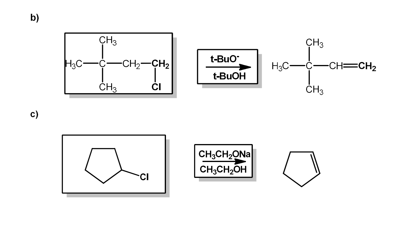 For the following elimination reactions, why are BuOH | Chegg.com