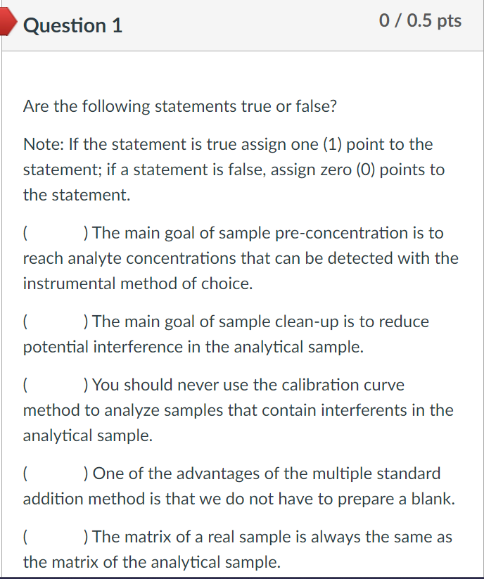 Solved Question 1Are the following statements true or | Chegg.com