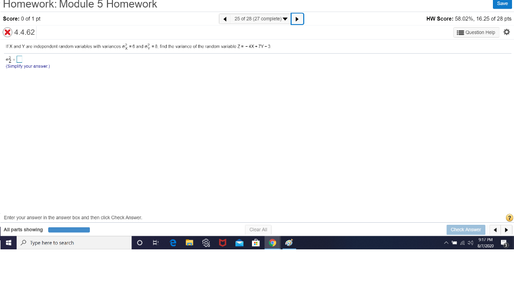 Solved Homework Module 5 Homework Save Score 0 Of 1 Pt 25