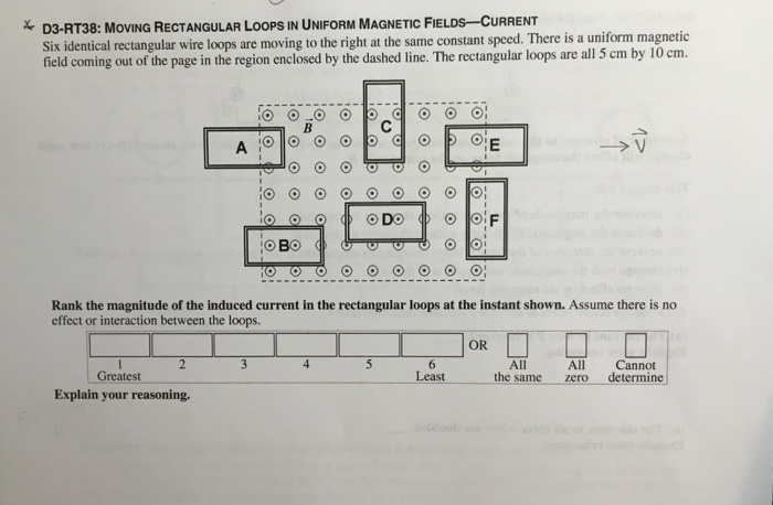 Solved Six identical rectangular wire loops are moving to | Chegg.com