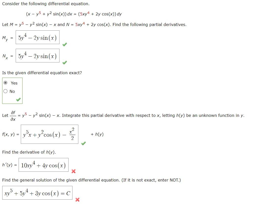 Solved Consider the following differential equation. | Chegg.com